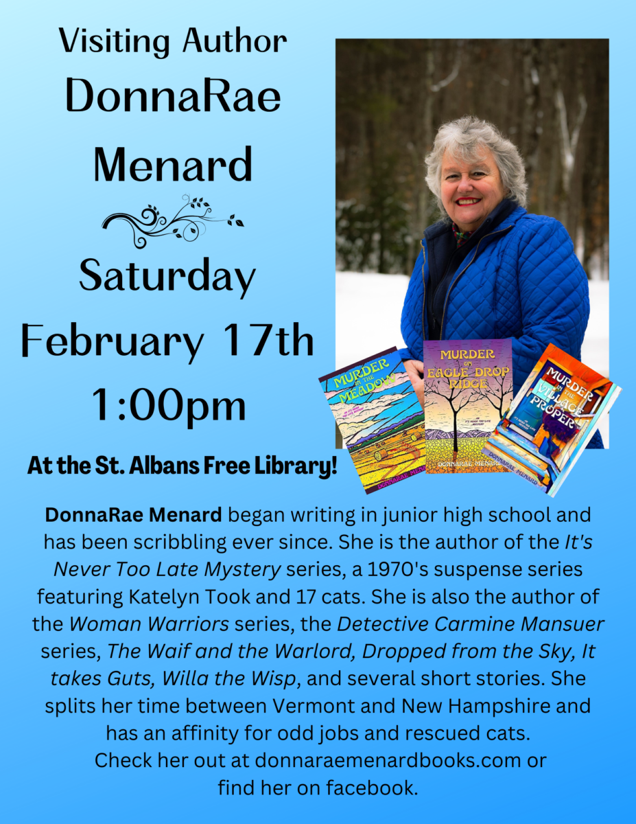 Author visit – DonnaRae Menard | Saint Albans Free Library