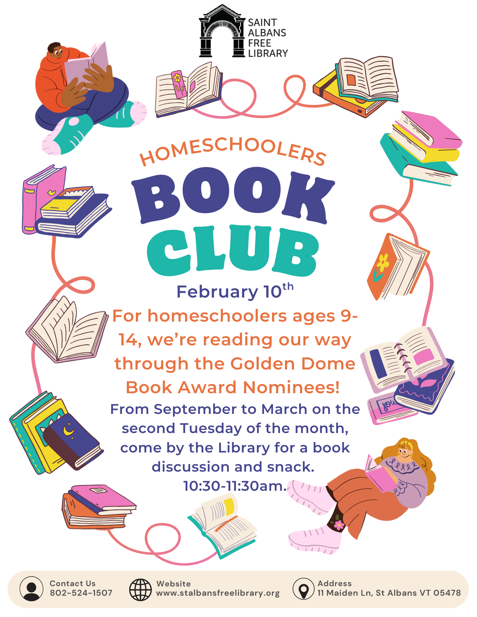 Homechoolers Book Club | Saint Albans Free Library